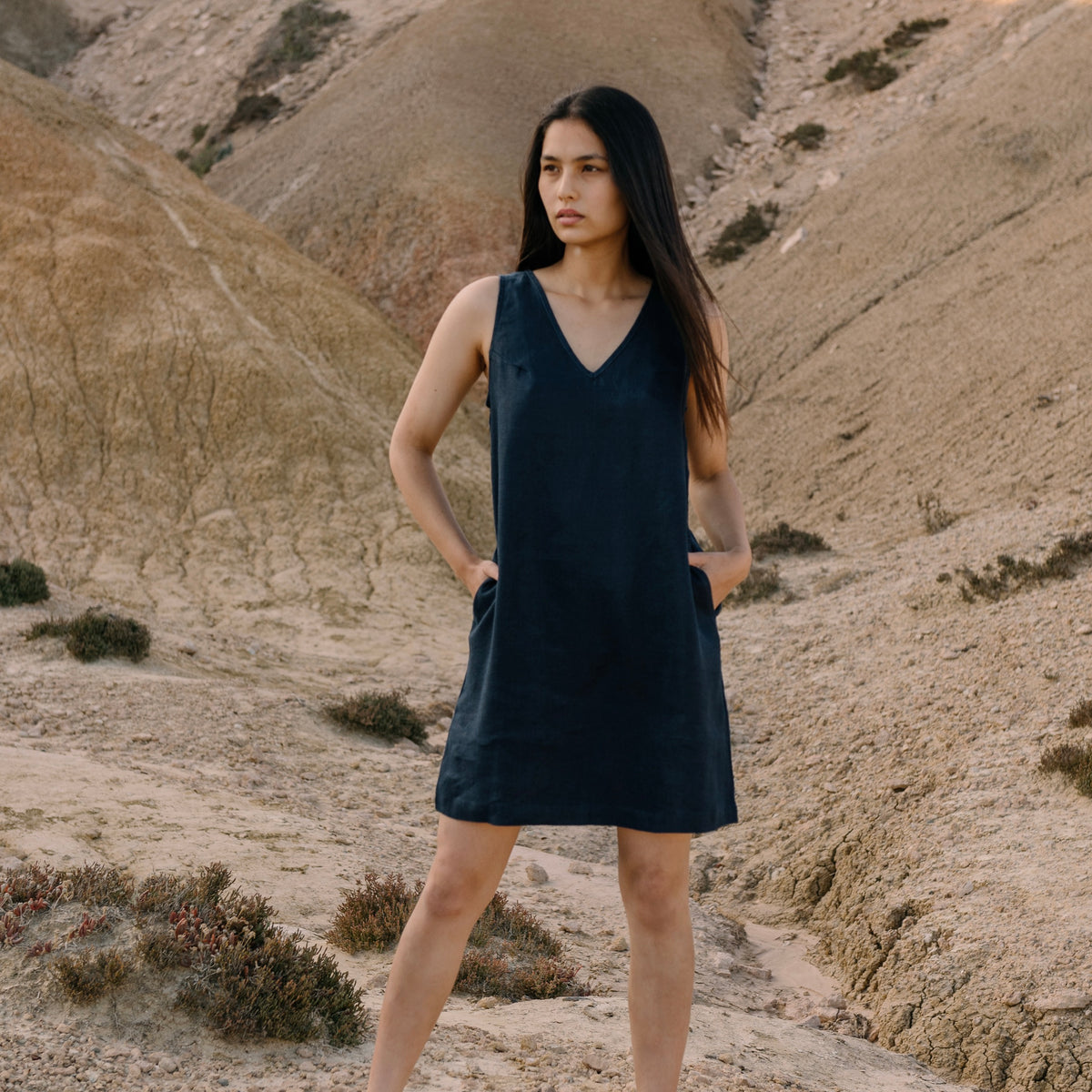 Mini Dress Navy – Hemp Clothing Australia