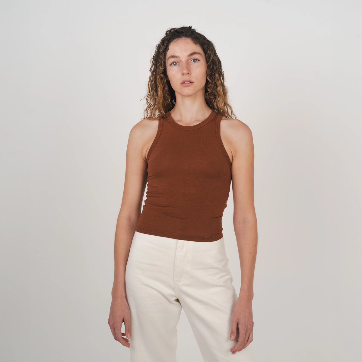 Stretch Tank Top Cinnamon – Hemp Clothing Australia
